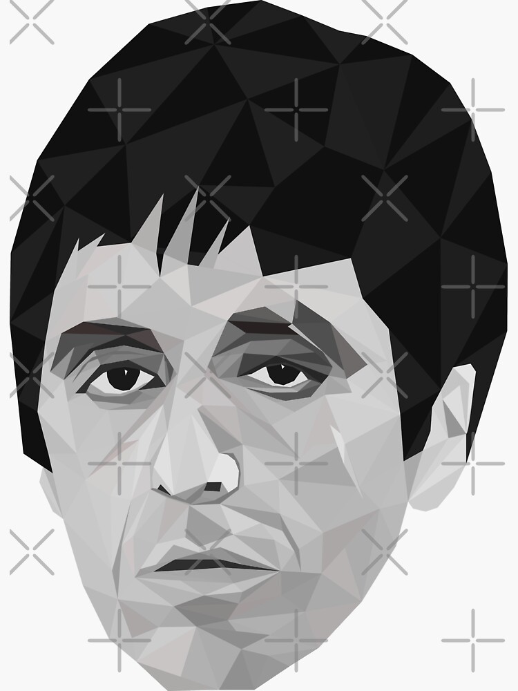 "Scarface low poly art" Sticker by kingswag | Redbubble