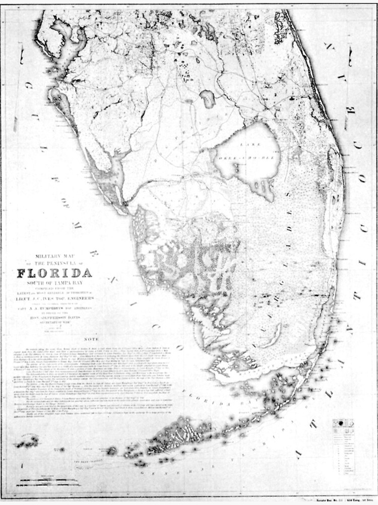 "Vintage Map of Southern Florida (1856)" Poster for Sale by ...