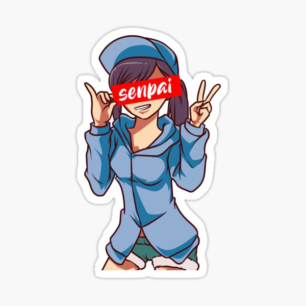 "Senpai Anime Girl Kawaii Japanese Woman" Sticker for Sale by ...