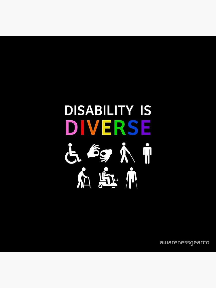 "Disability Is Diverse Rainbow Pride" Pin for Sale by awarenessgearco ...