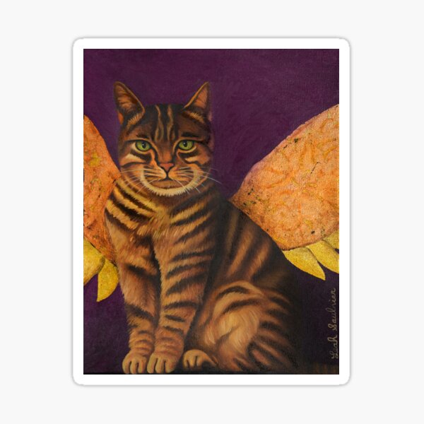 "Cat Angel" Sticker for Sale by LeahSaulnier | Redbubble