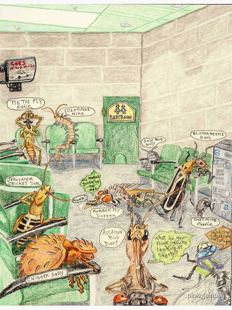 "Prisoner's Waiting Room, Bugs Gone Bad" Art Print by pinkyjainpan ...