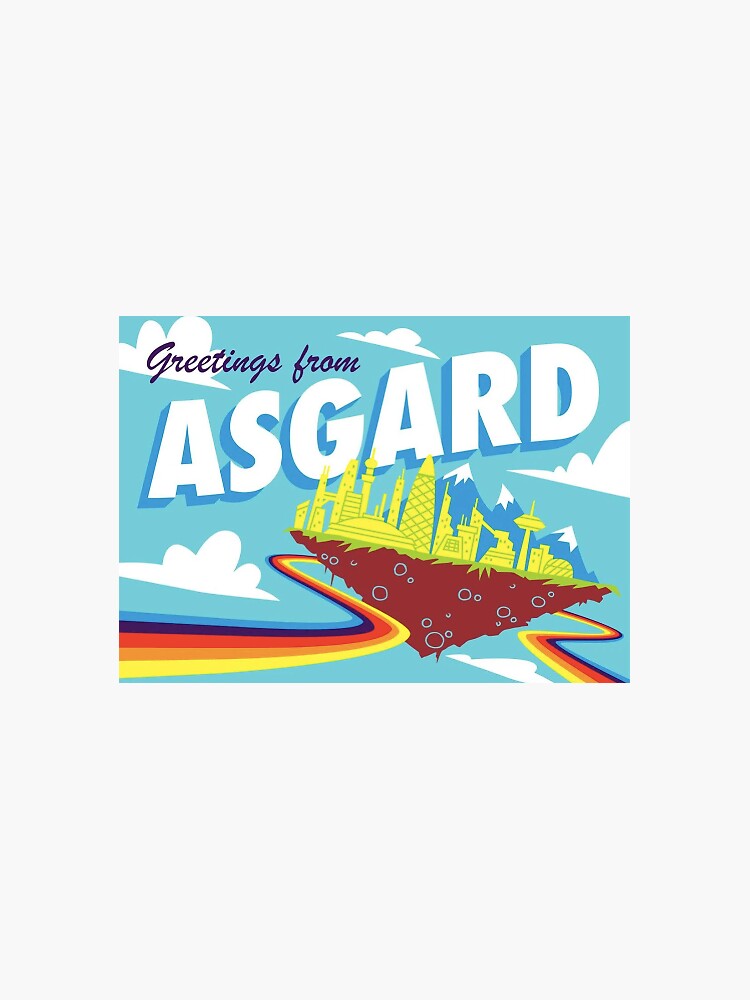 "Retro Asgard Postcard" Sticker for Sale by kaleywisner9 | Redbubble