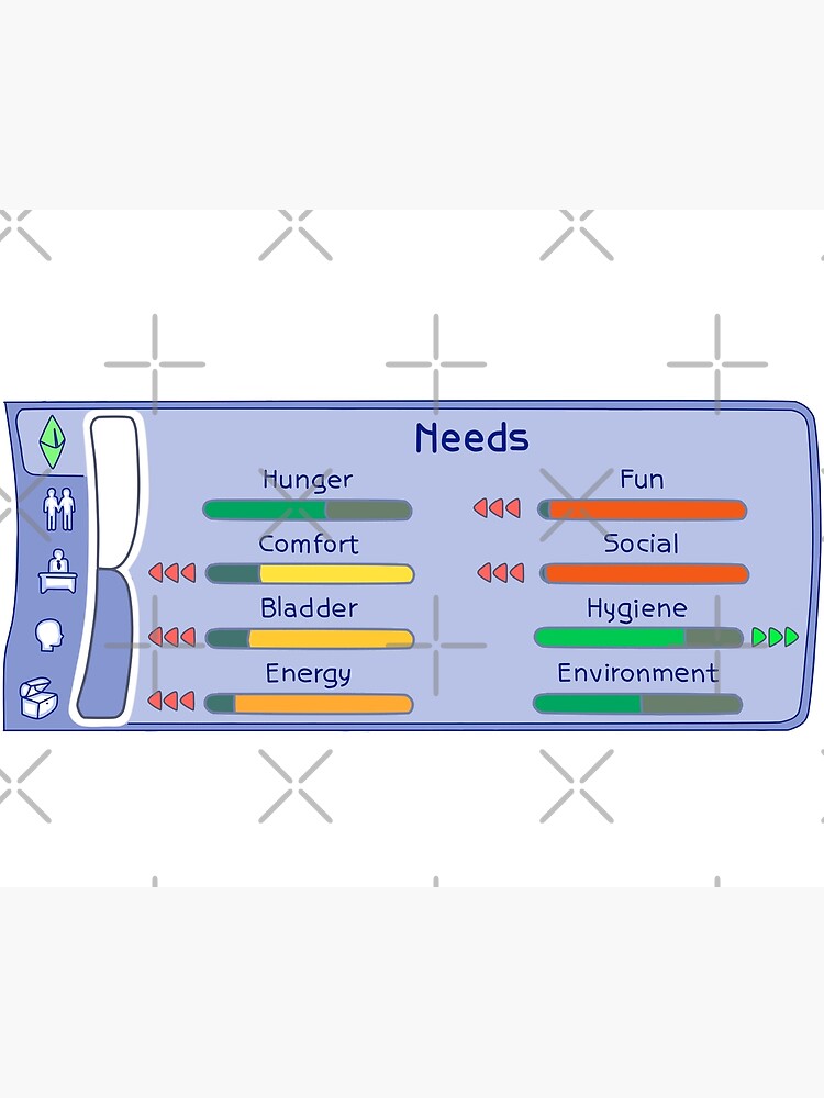" daily mood sims 2 needs panel" Poster by Mkawaii | Redbubble