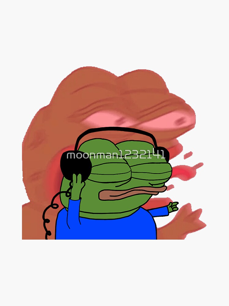 "peepo headphone rage" Sticker for Sale by moonman1232141 | Redbubble