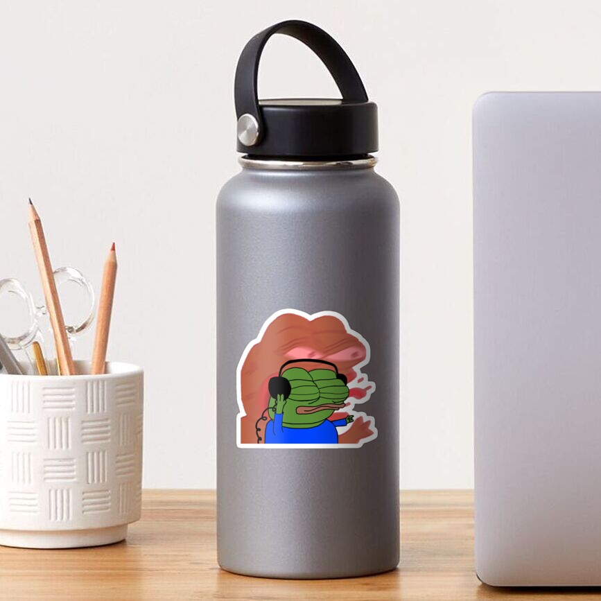 "peepo headphone rage" Sticker for Sale by moonman1232141 | Redbubble