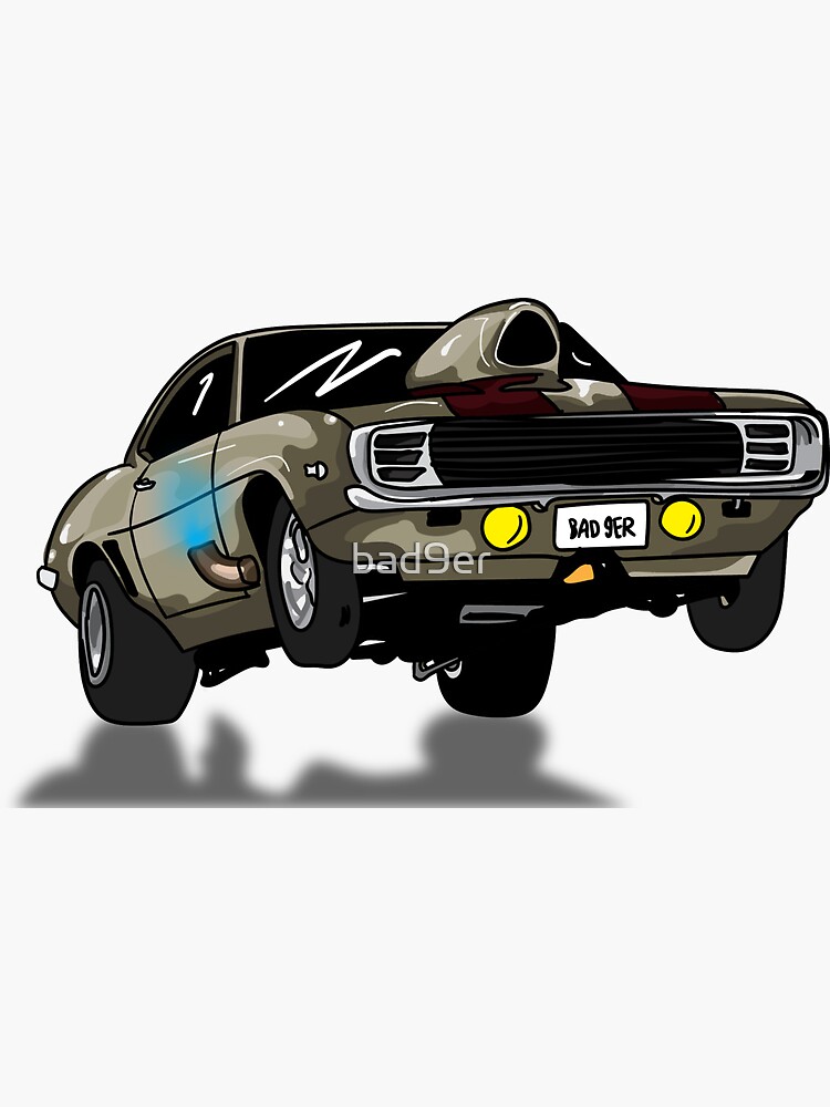 "Bad9er 1969 Camaro Race Car Drawing" Sticker for Sale by bad9er ...