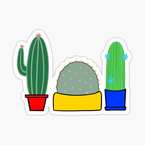 "Cute Cacti " Sticker for Sale by allthe-cats | Redbubble