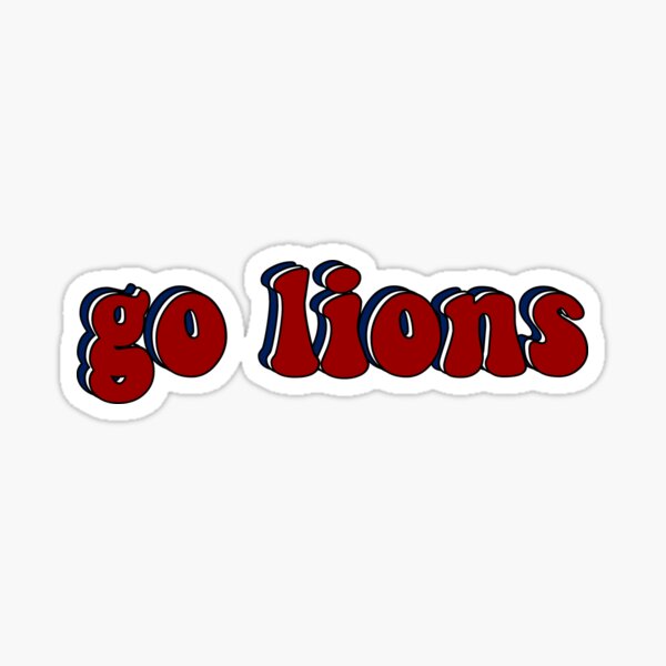 "Red Triple "Go Lions"" Sticker for Sale by magnoliastudios | Redbubble