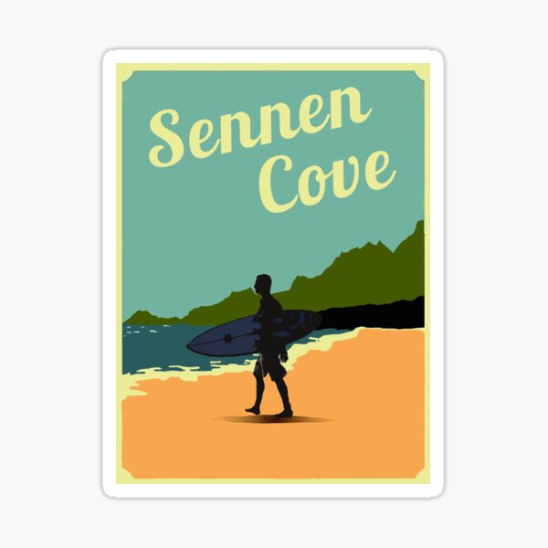 "Sennen Cove Surf" Sticker by MandWthings | Redbubble