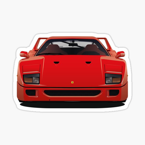 "Italian classic supercar ferrari F40" Sticker by OlegNaches | Redbubble