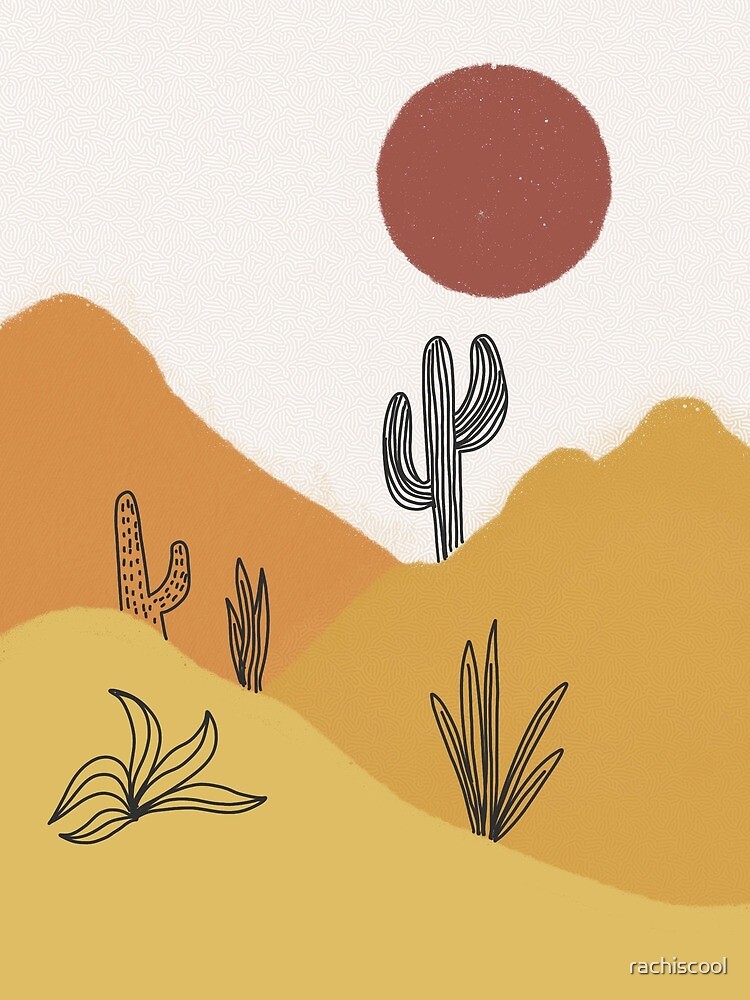 "desert line art" Canvas Print for Sale by rachiscool | Redbubble