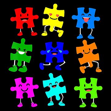 "Autism Puzzle Emoji Autistic Awareness Emoticons" Sticker for Sale by ...