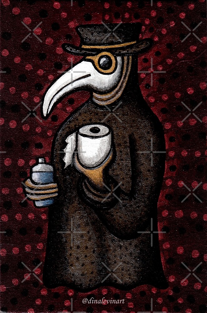 "Funny Plague Doctor with Toilet Paper" by Dinalevinart | Redbubble