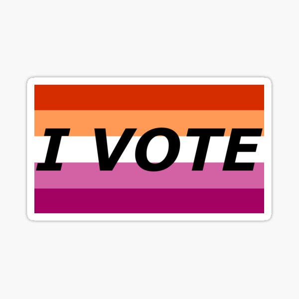"Lesbian Flag I Vote" Sticker for Sale by WatercolorRosie | Redbubble