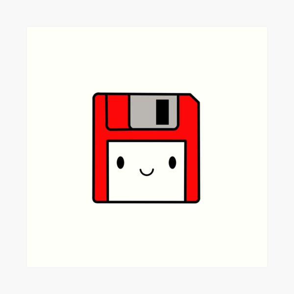 "Kawaii Floppy Disk, Cute Retro 80's Designs for Computer Geek" Art ...