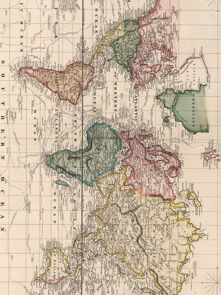 "Vintage Map of The World (1833)" iPhone Case for Sale by BravuraMedia ...