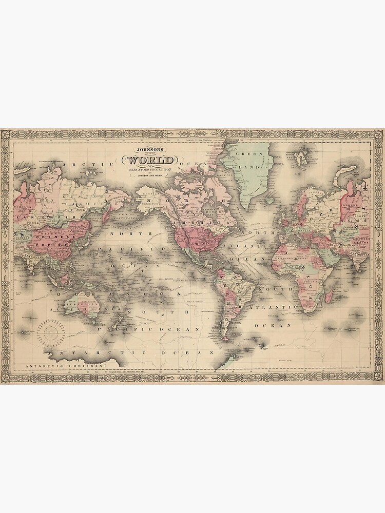 "Vintage Map of The World (1864)" Art Print by BravuraMedia | Redbubble