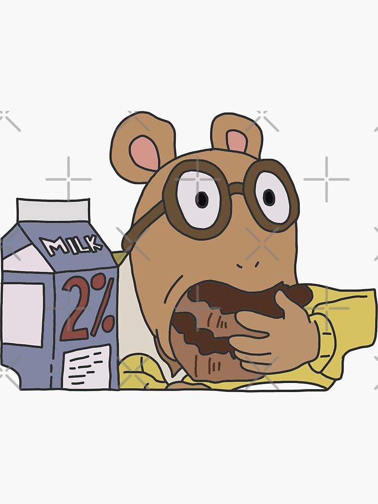 "arthur eating cake" Sticker for Sale by juliamounier | Redbubble