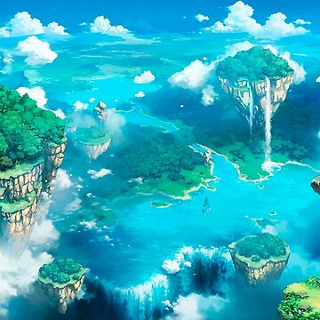 "Anime Floating Islands" Art Board Print by PlainMotif | Redbubble