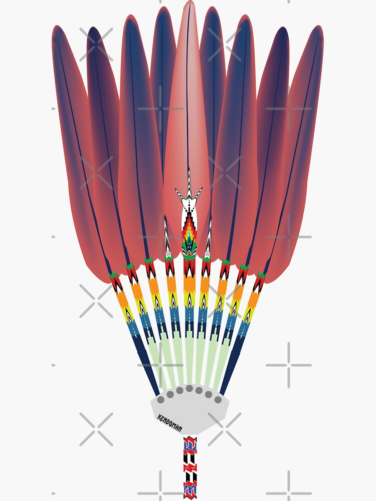 "Native American Fan Sticker 2" Sticker for Sale by kendoman93 | Redbubble
