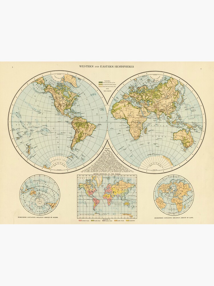 "Vintage Map of The World (1895)" Sticker for Sale by BravuraMedia ...