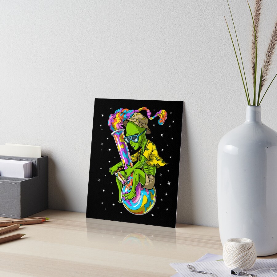 "Alien Stoner Weed Bong Trip" Art Board Print for Sale by underheaven ...