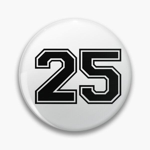 "Varsity Team Sports Uniform Number #25 - Black" Pin for Sale by ...