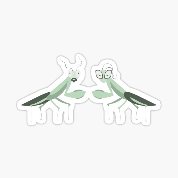 "Funny Couple of Praying Mantis" Sticker for Sale by herbyvoredesign ...