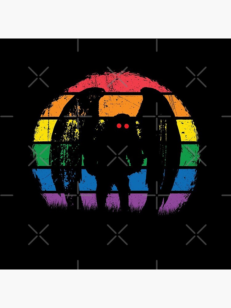 "Mothman - Retro Vintage Rainbow Cryptid Gift" Pin for Sale by ...