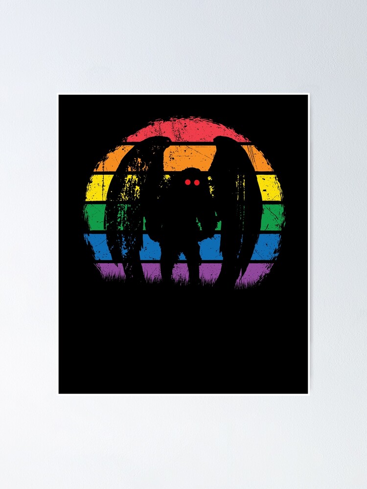"Mothman - Retro Vintage Rainbow Cryptid Gift" Poster for Sale by ...