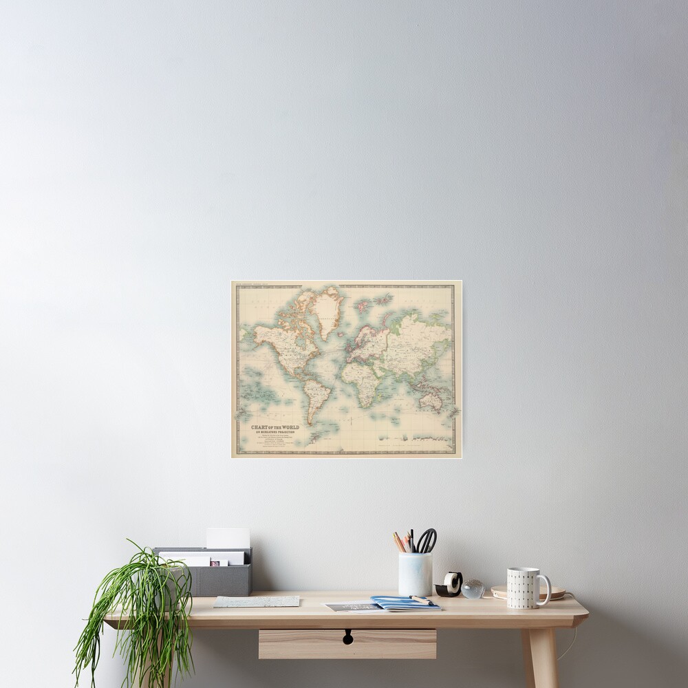 "Vintage Map of The World (1911)" Poster by BravuraMedia | Redbubble