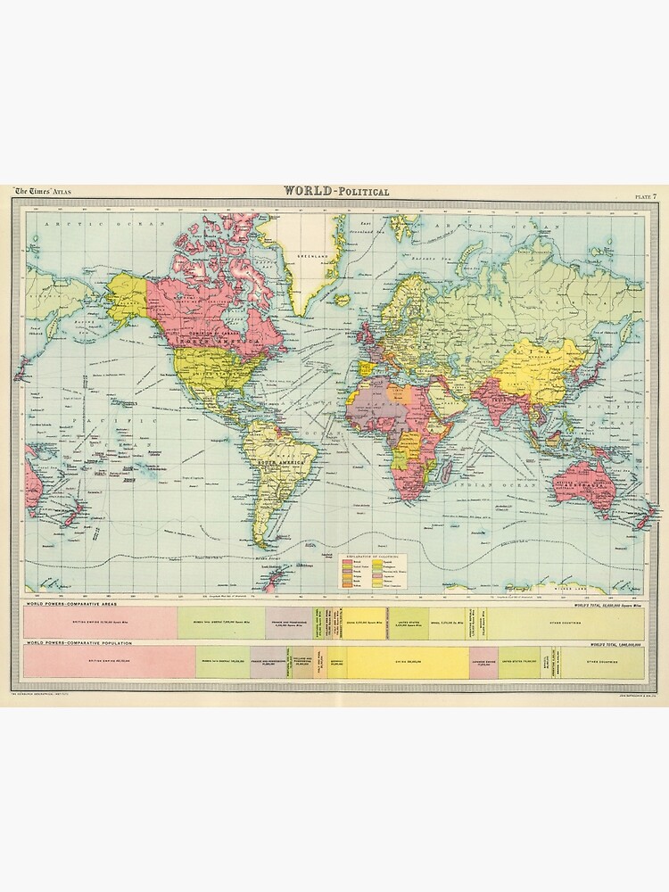 1925 Political Map Of The World - Map