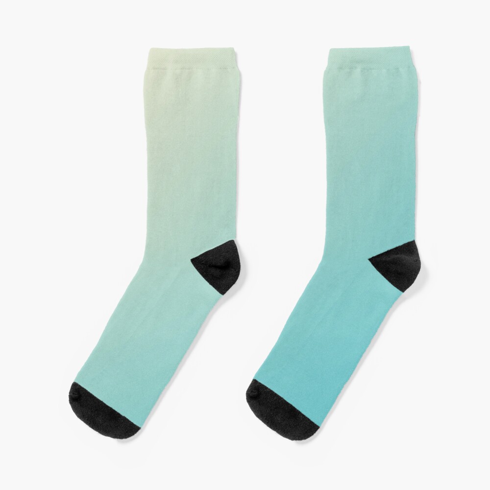 "Light Yellow and Light Cyan Green Blue Aqua Gradient Ombré" Socks for ...