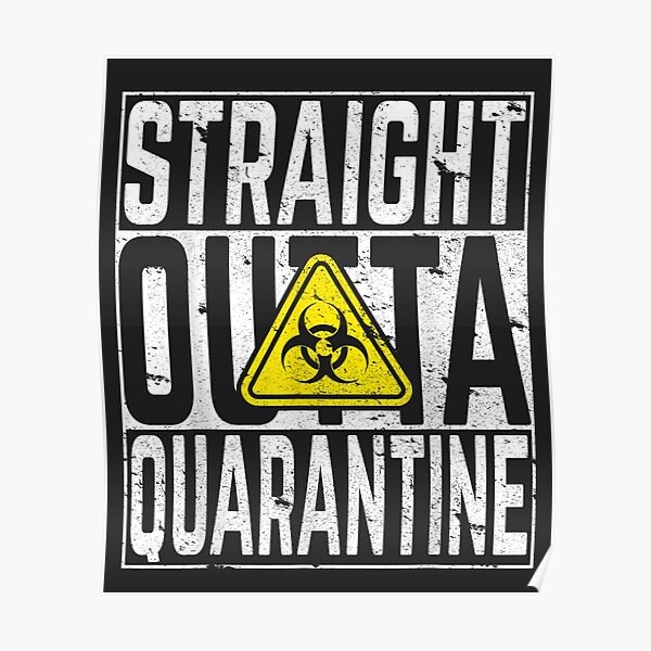 "Quarantine Funny Isolation Virus Germaphobe Flu Gift Tee" Poster for ...