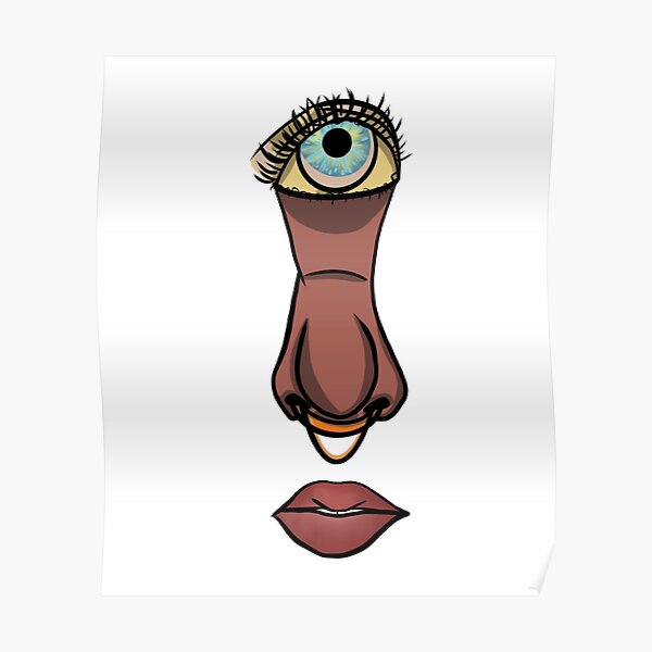 "half face" Poster by noaraz1201 | Redbubble