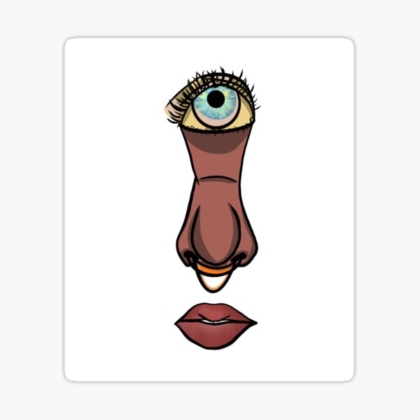 "half face" Sticker for Sale by noaraz1201 | Redbubble