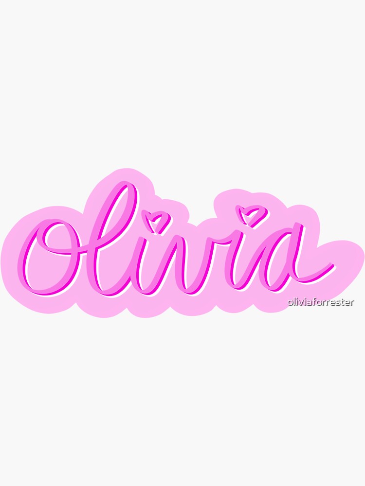 Olivia” Pink Bubble Name Sticker" Sticker for Sale by oliviaforrester ...