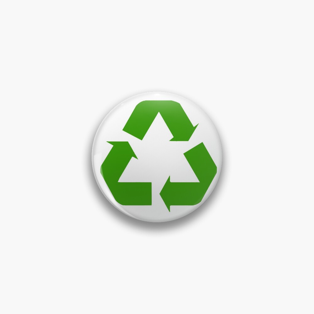 "Classic-Green-White-Recycle-Sign Recycling-Recycler Design " Pin for ...