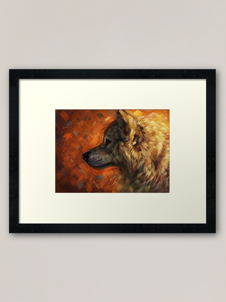 "Golden Wolf" Framed Art Print for Sale by roseshards | Redbubble