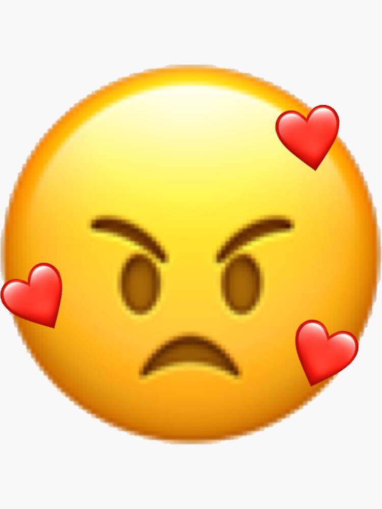 "Angry Heart Face Emoji" Sticker for Sale by localdealz | Redbubble