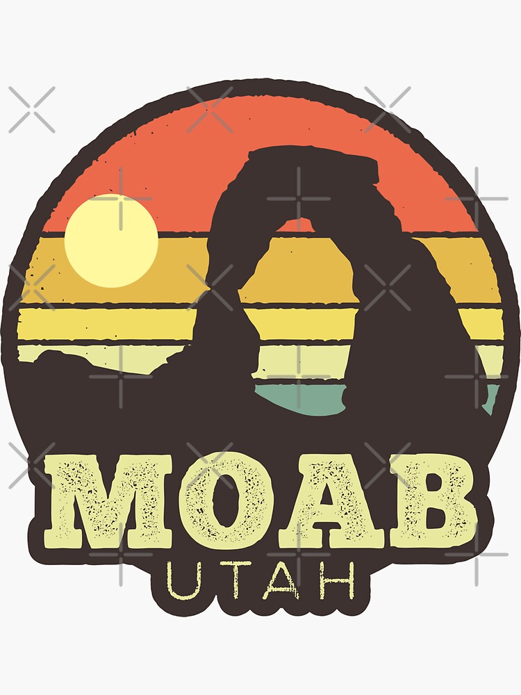 "Moab Utah Vintage Sunset Sticker" Sticker for Sale by DetourShirts ...