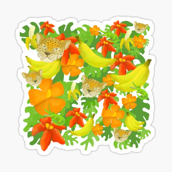 "Jungle theme" Sticker for Sale by Kmrartwork | Redbubble