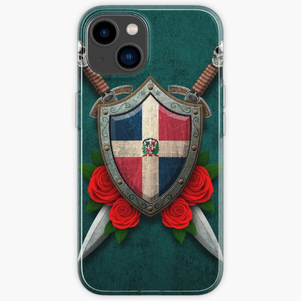 "Dominican Flag on a Worn Shield and Crossed Swords" iPhone Case for ...