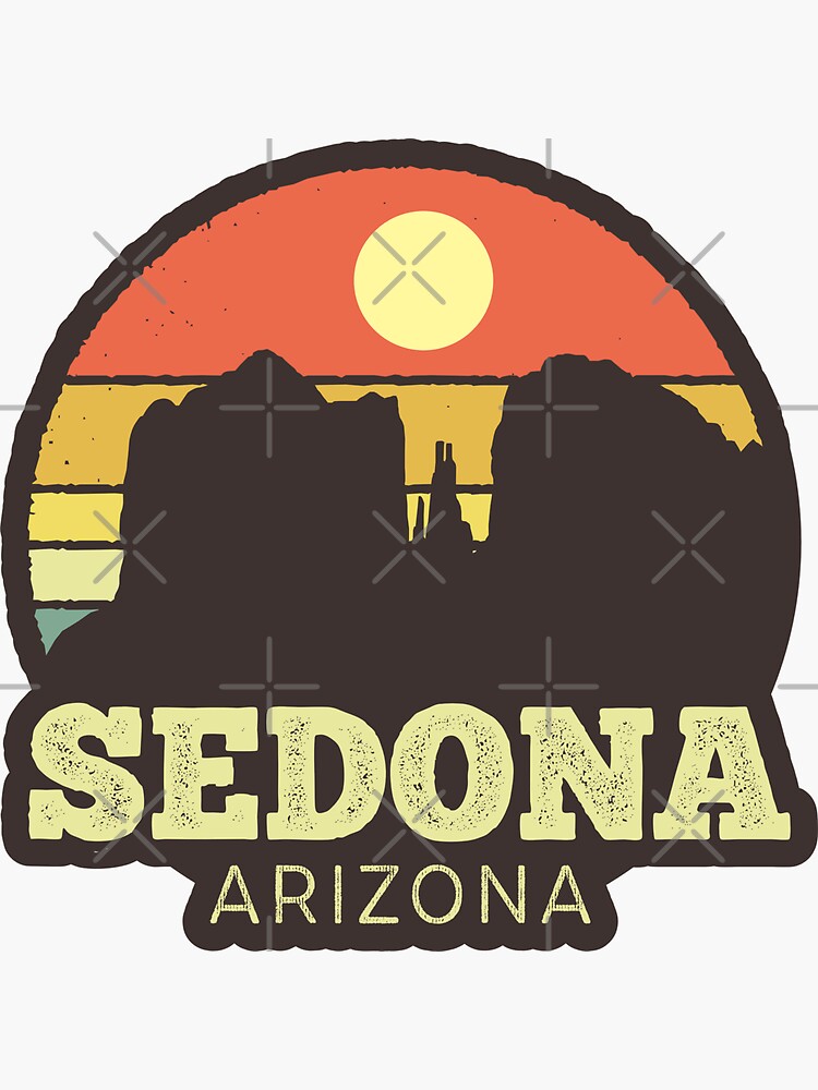 "Sedona Arizona Vintage Sunset Sticker" Sticker for Sale by ...
