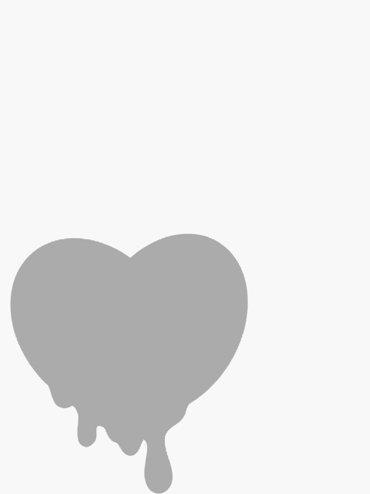 "dripping grey heart" Sticker for Sale by PaisleyF1 | Redbubble