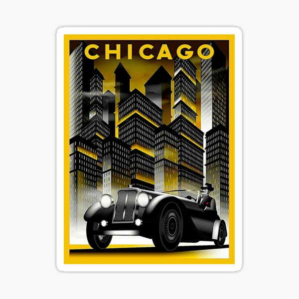 "CHICAGO: Vintage Travel and Tourism Print" Sticker for Sale by ...