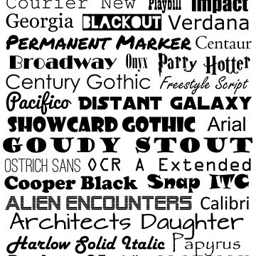 "The Ultimate Fonts Reference" Poster for Sale by OrangeNebula | Redbubble