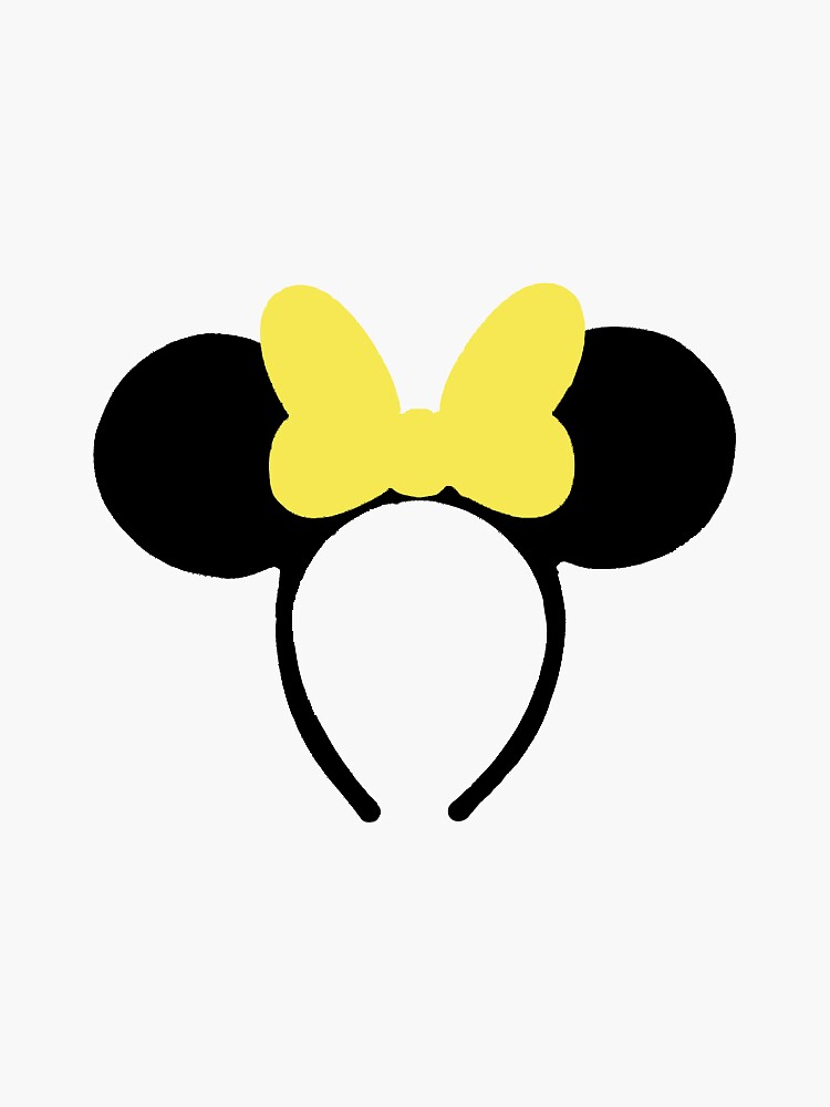 "Yellow Mickey Ears" Sticker for Sale by yagirlsam | Redbubble