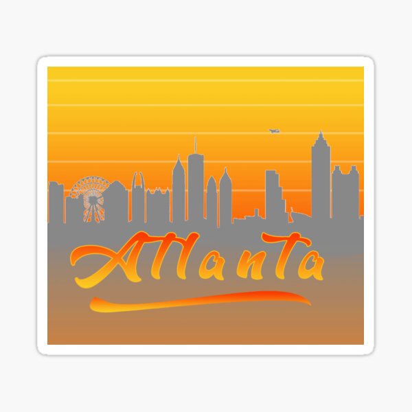 "Atlanta Skyline Sunset Design" Sticker for Sale by mbarimo7 | Redbubble